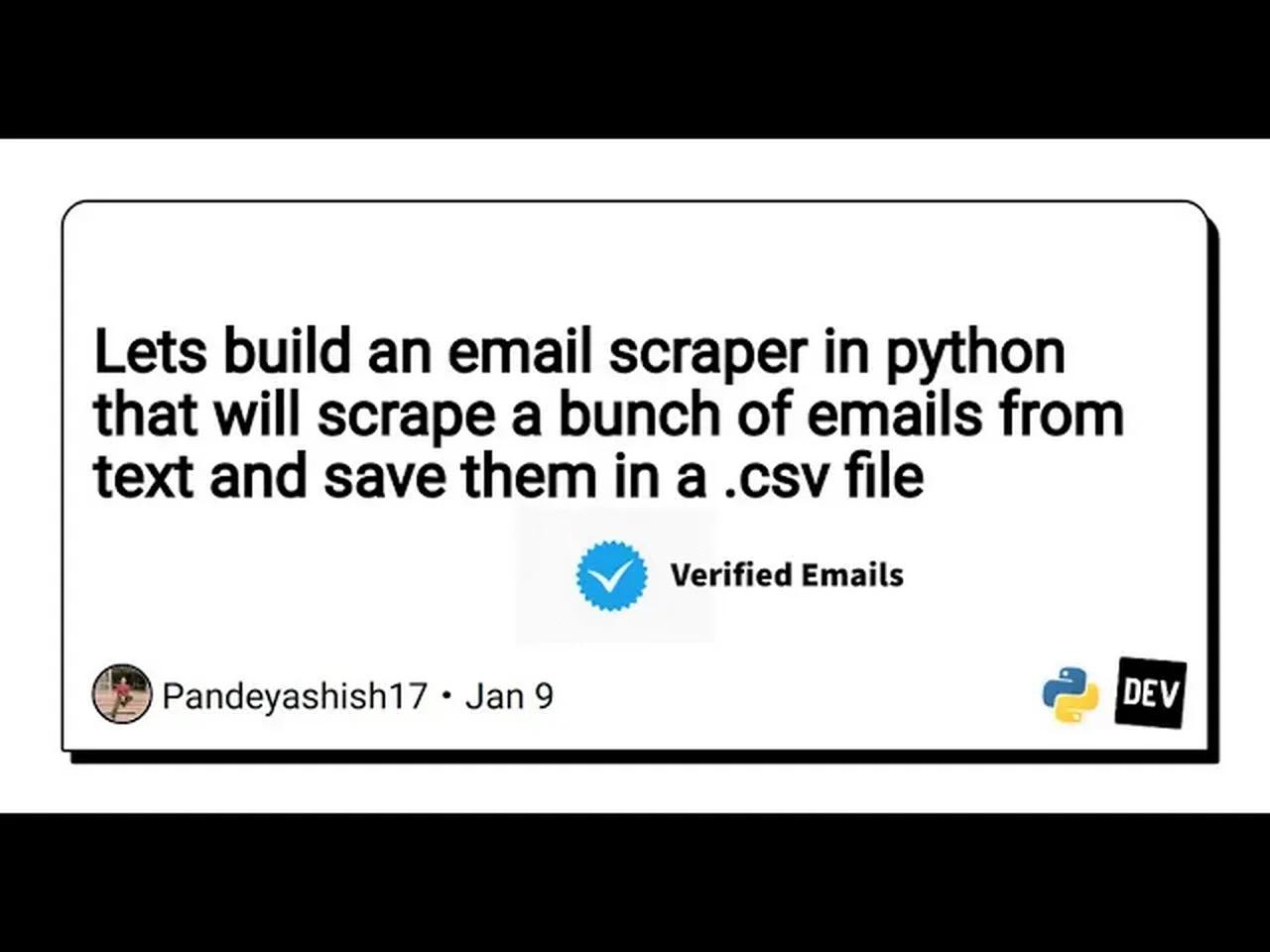 Lets Build An Email Scraper In Python That Will Scrape From Texts And