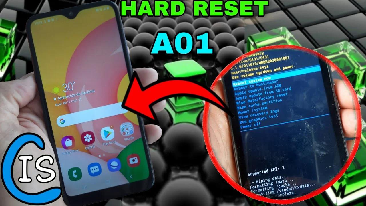 como fazer hard reset formatar samsung A01