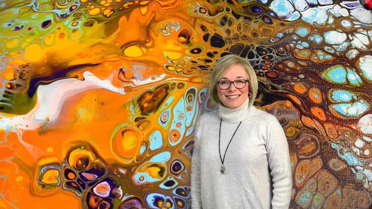 #196 Using LEFTOVER paint to create a Contemporary Painting~Fluid Pour ...