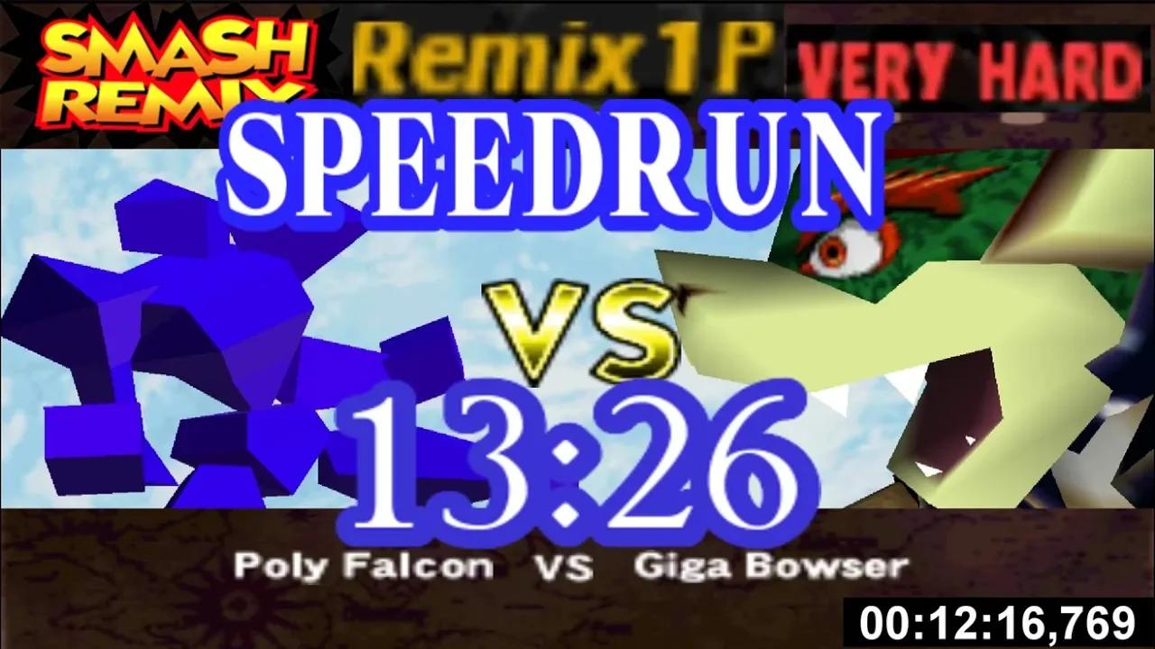 Smash Remix - Classic Mode Remix 1P Speedrun with Polygon Captain Falcon (VERY HARD) in 13:26