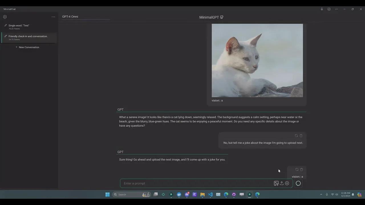MinimalChat - Interactive Mode Demo (GPT-4 Omni)
