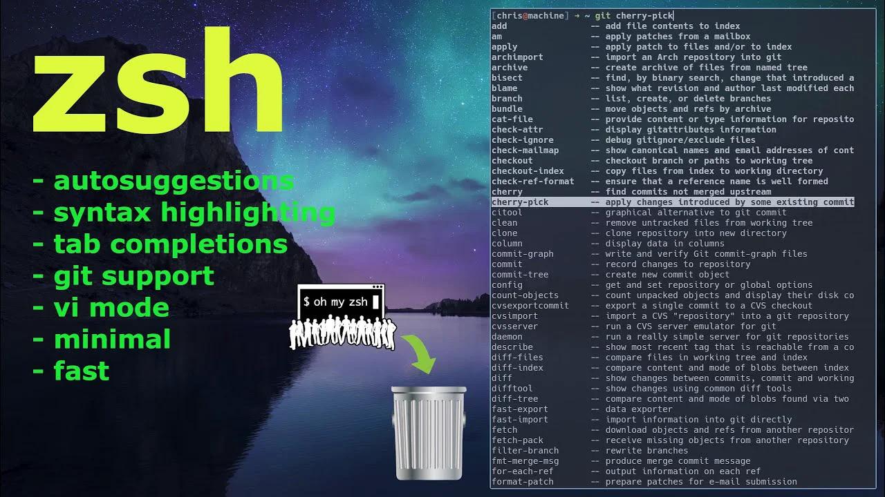 zsh - configure a minimal config (autosuggestions, syntax highlighting ...
