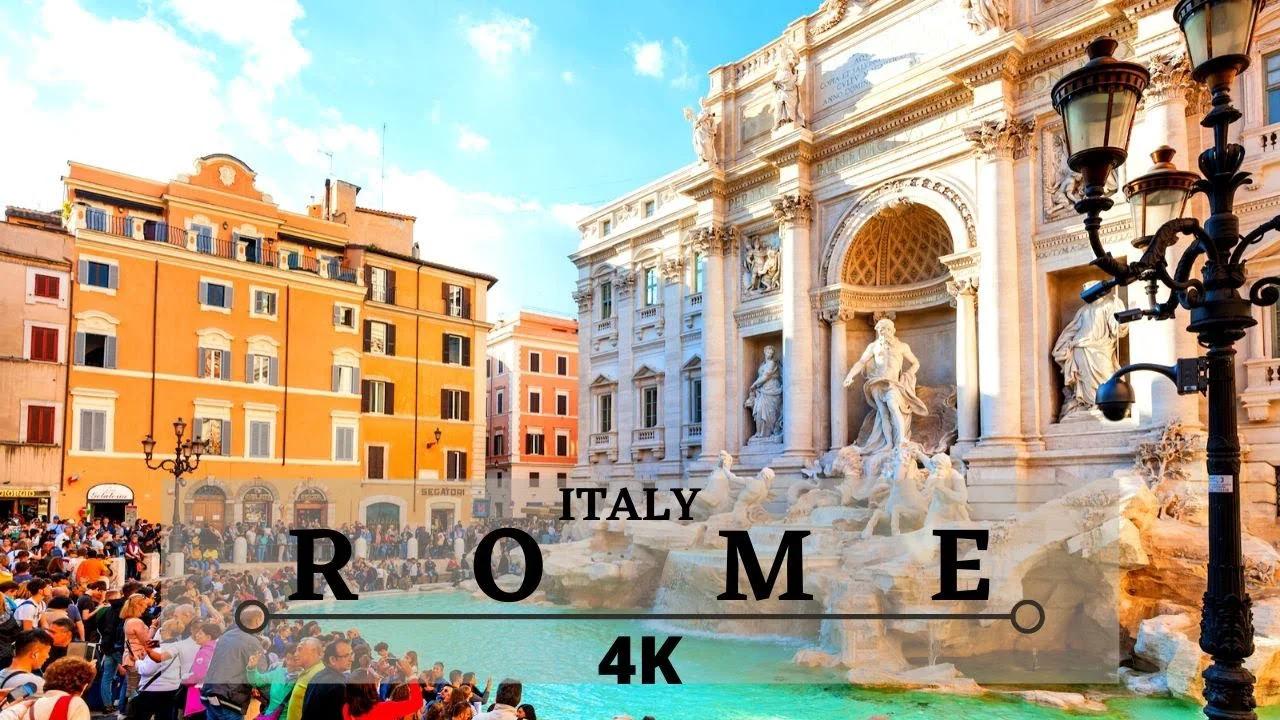 Rome 4k Drone/ Trevi Fountain /Rome Walking Tour /Cinematic Drone Footage