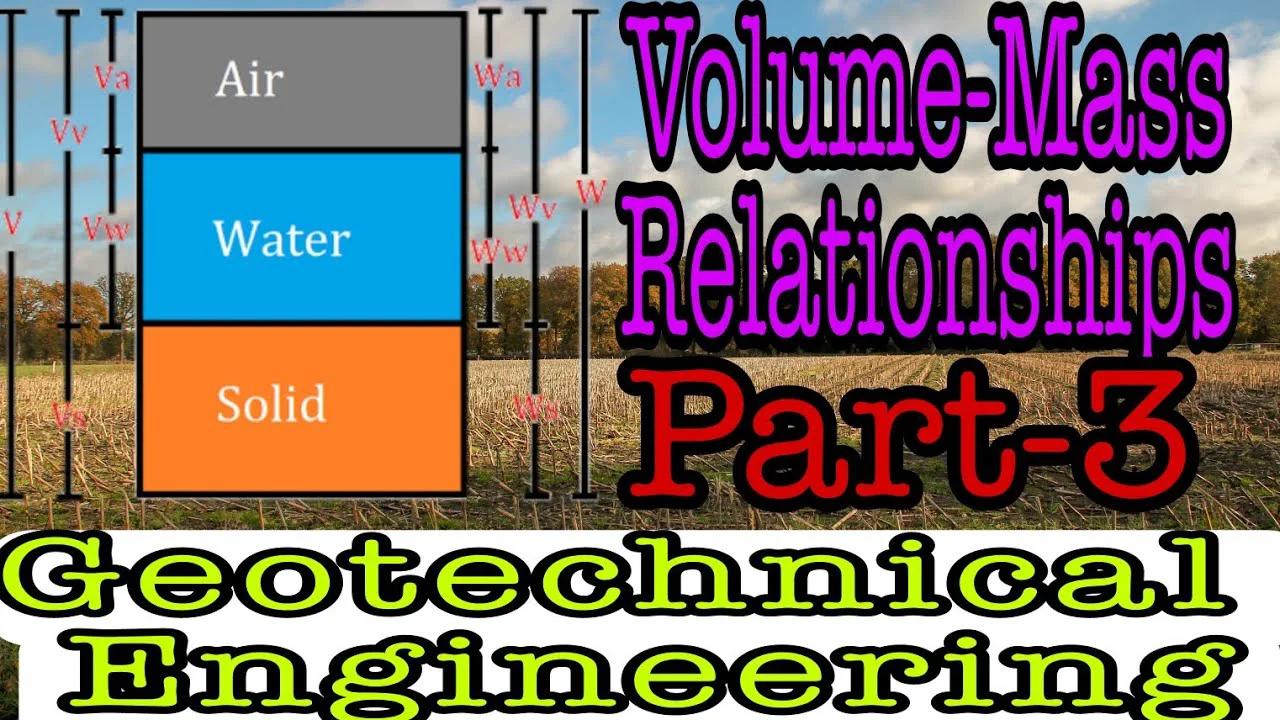 Geotechnical Engineering | Volume-Mass Relationship And Formulas | Part-3