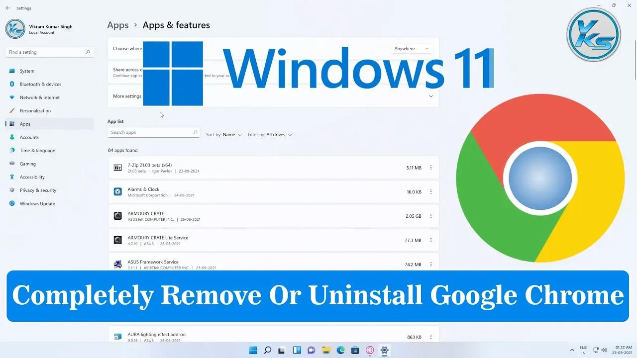 How To Completely Remove Or Uninstall Google Chrome From Windows 11