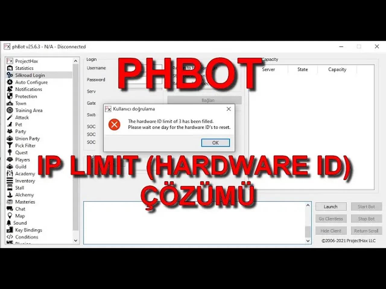 Silkroad Online PhBot İp Limit (Hardware ID) Çözümü. #trsro #phbot # ...