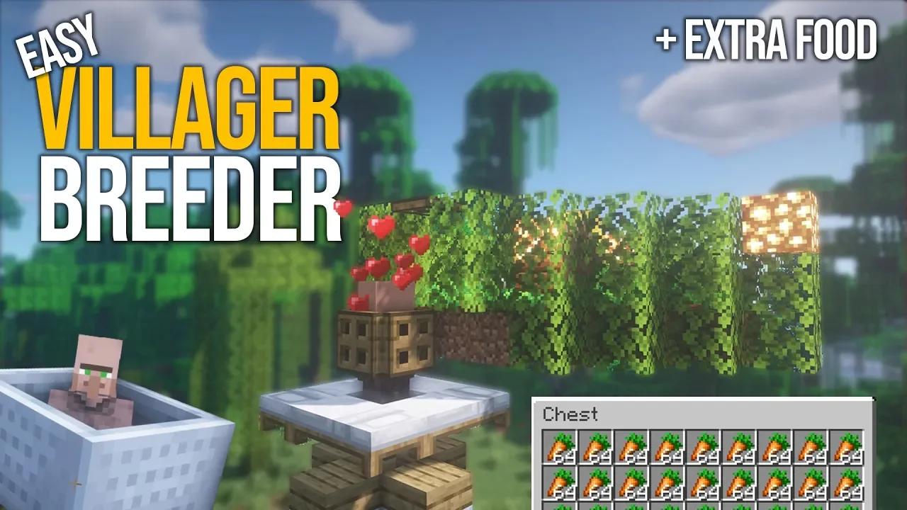 Smallest Fully Automatic Villager Breeder! +Extra Food!