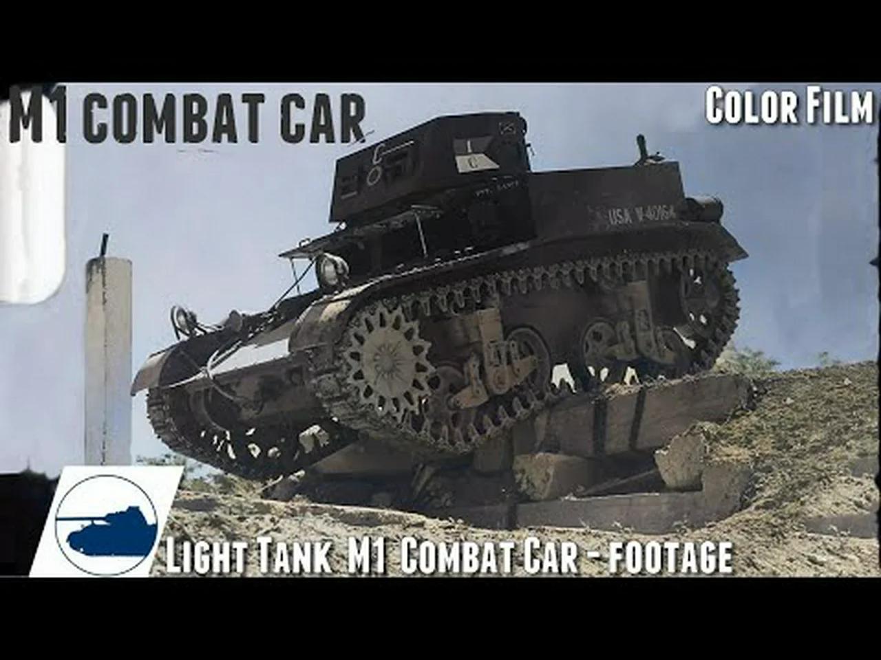 Rare M1 Combat Car - color footage.