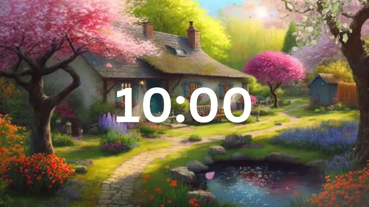 10 MINUTE TIMER - 10 Mins Countdown - Tranquil Spring Garden with ...