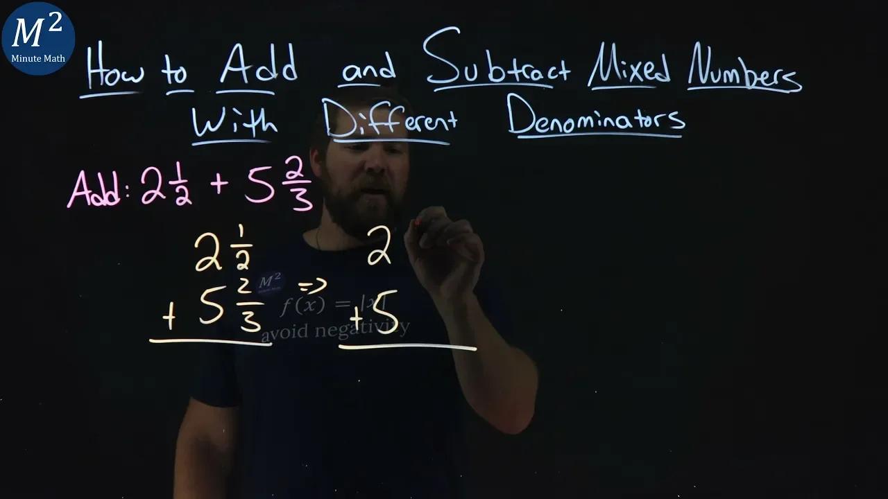 How to Add and Subtract Mixed Numbers with Different Denominators | 2 1 ...