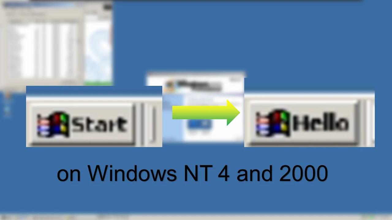 How to change the Start button text on NT 4 and 2000