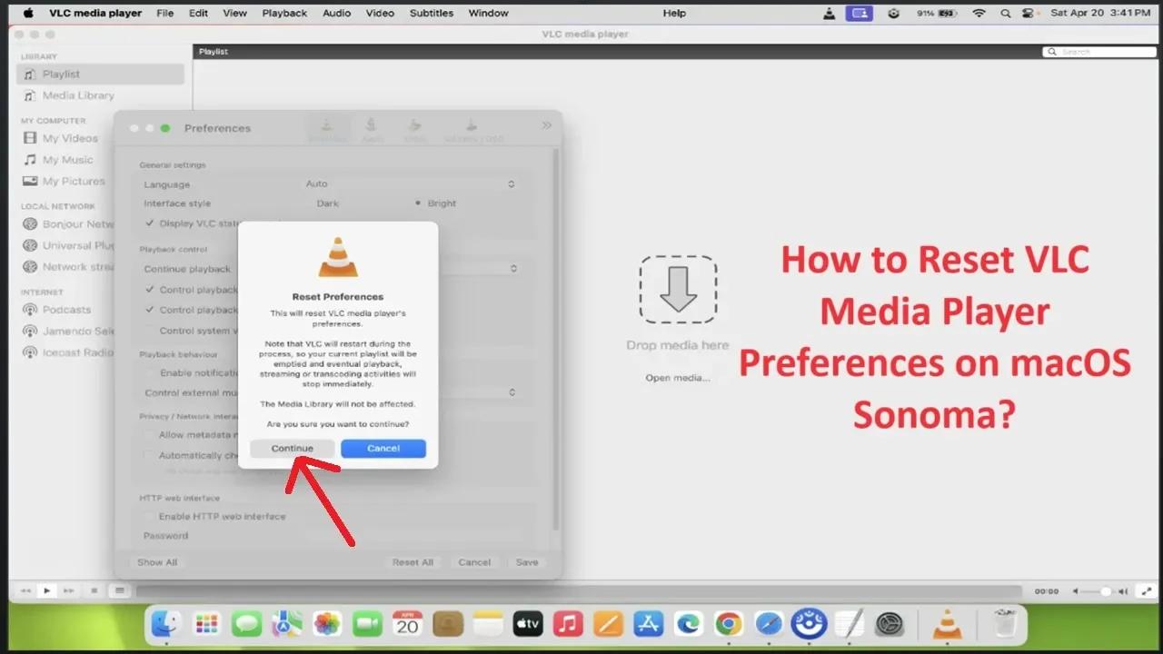 How to Reset VLC Media Player Preferences on macOS Sonoma?