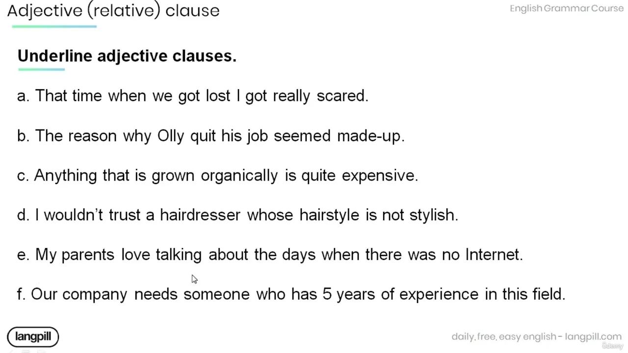 004 Practice it! Adjective Relative Clauses