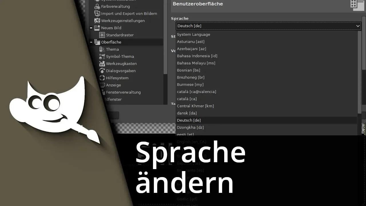 Gimp Sprache ändern | Gimp auf Deutsch umstellen Tutorial