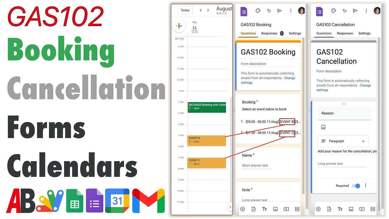 Booking & Cancellation with Google Calendar & Forms: GAS102 Apps Script