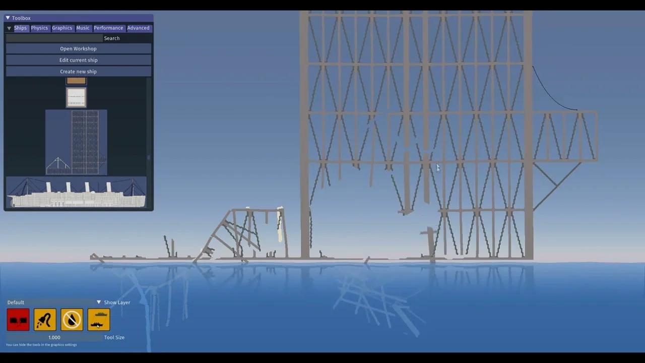Sinking Simulator - Big Steel and wire construction breaking down