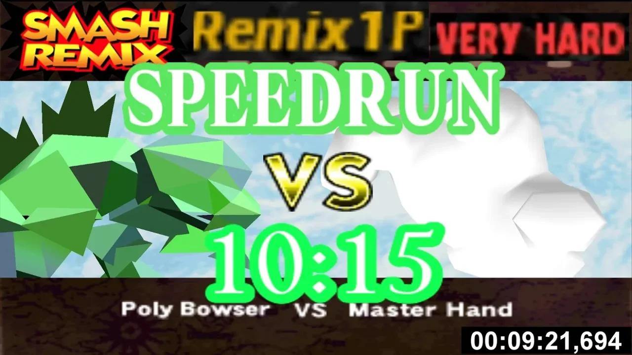 Smash Remix - Classic Mode Speedrun with Polygon Bowser (VERY HARD) in 10:15