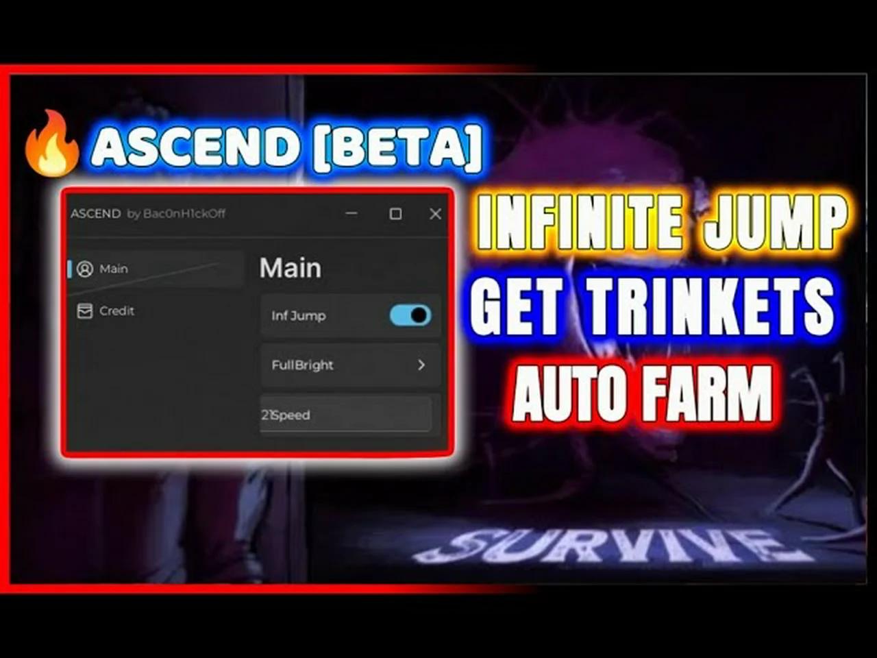 Ascend Script Trinket Auto Farm GUI 🔥High Jump, ESP, No Clip