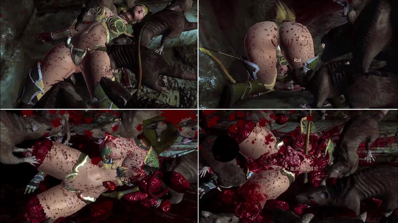 Oblivion Alleria ryona 6 (Rat section & Gore)