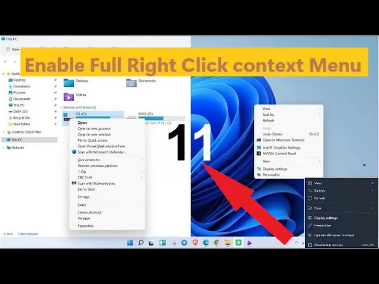 Windows 11: Old Right Click Menu | Windows 11 features | Windows 11 update