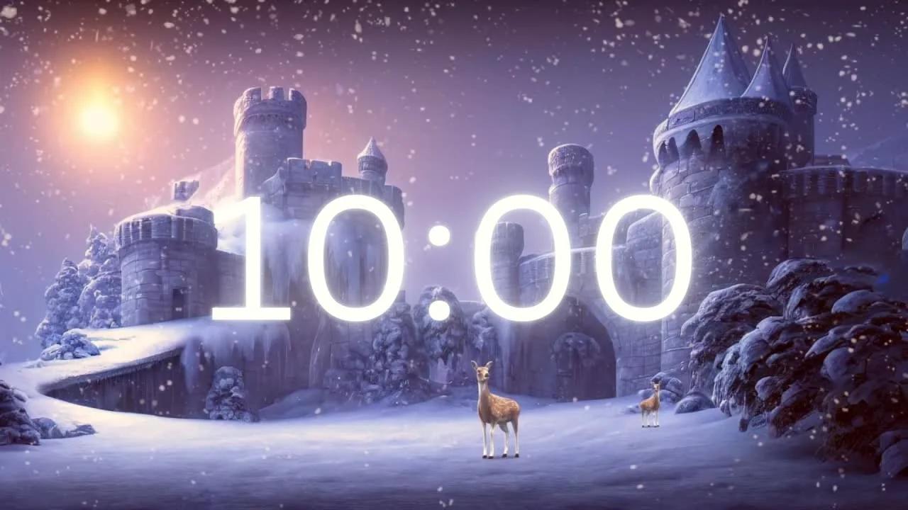 10 MINUTE TIMER l 10 Minute Winter Countdown Timer with Blizzard Castle ...
