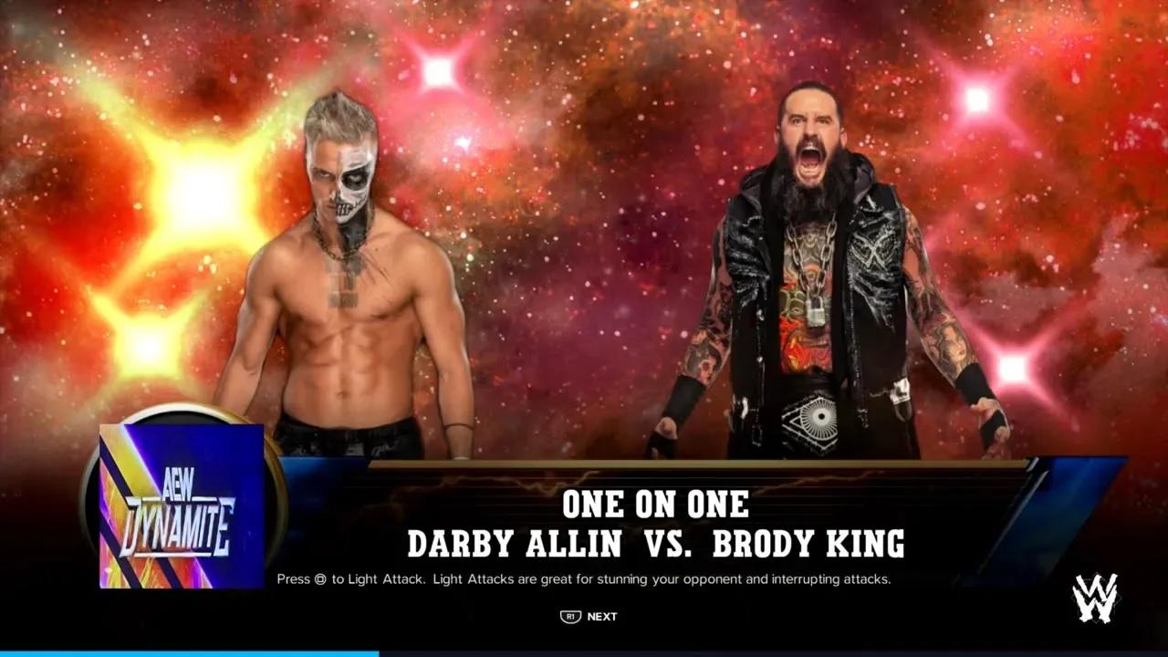 AEW Dynamite Darby Allin vs Brody King in the Continental Classic Gold League Match