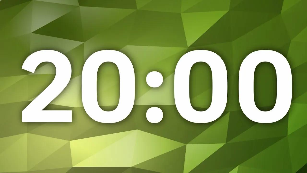 20 Minute Countdown Timer With Ticking Sound Effects & Alarm | Cool ...