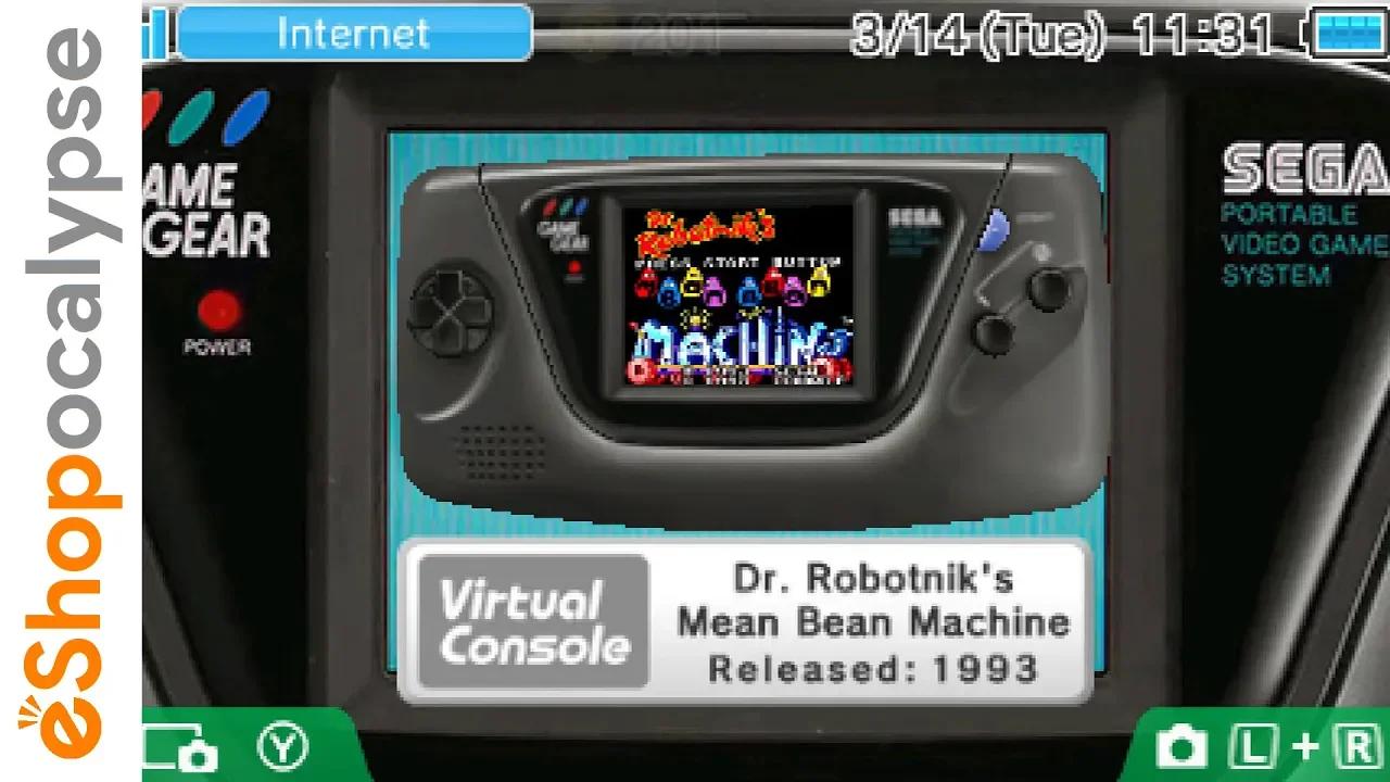 Mean Bean Machine (Game Gear) for 3DS Virtual Console - 2-Player Versus Matches (eShopocalypse)