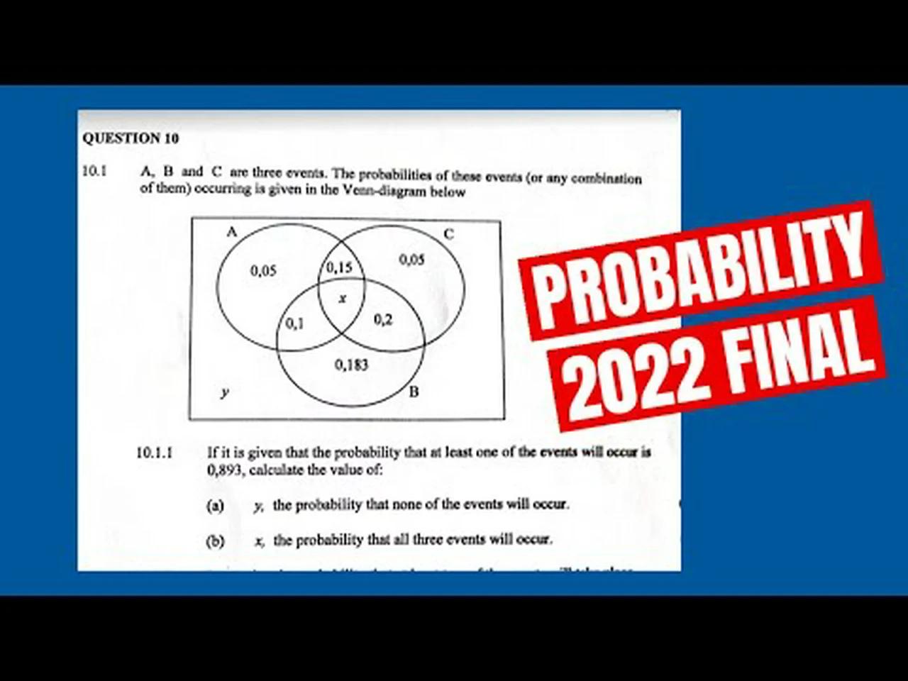 Did you ace your 2022 final exam? Probability Grade 12 Mathematics Paper 1