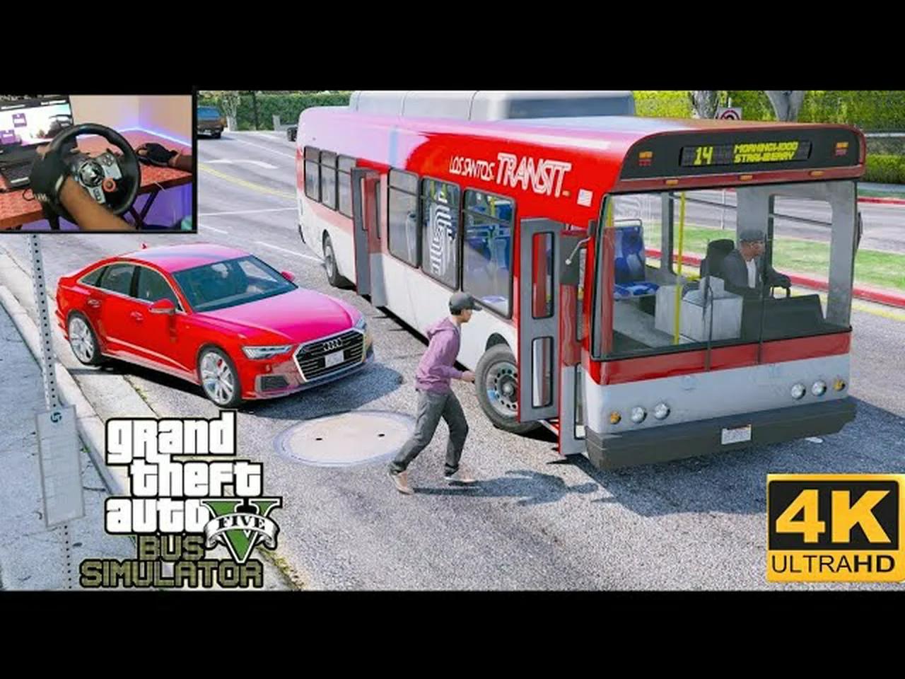 GTA 5 Real Life Mod / GTA 5 Bus Simulator V | Logitech G29 Steering ...
