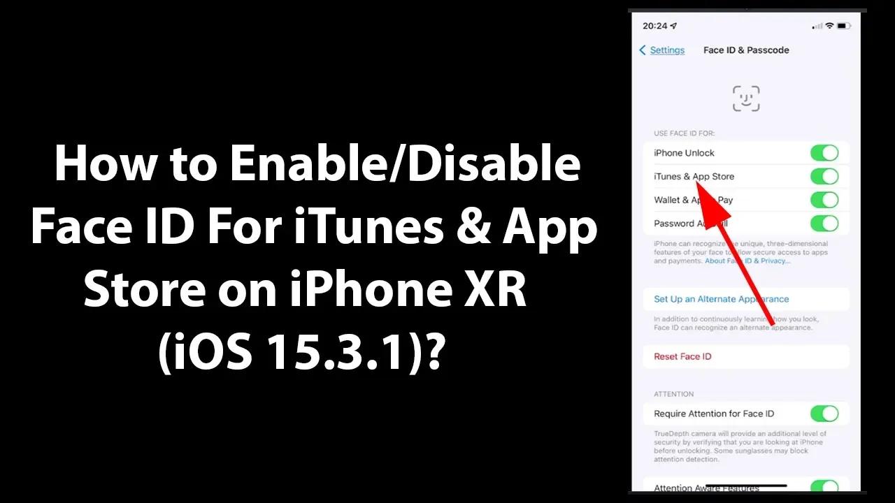 How to Enable/Disable Face ID For iTunes & App Store on iPhone XR (iOS ...