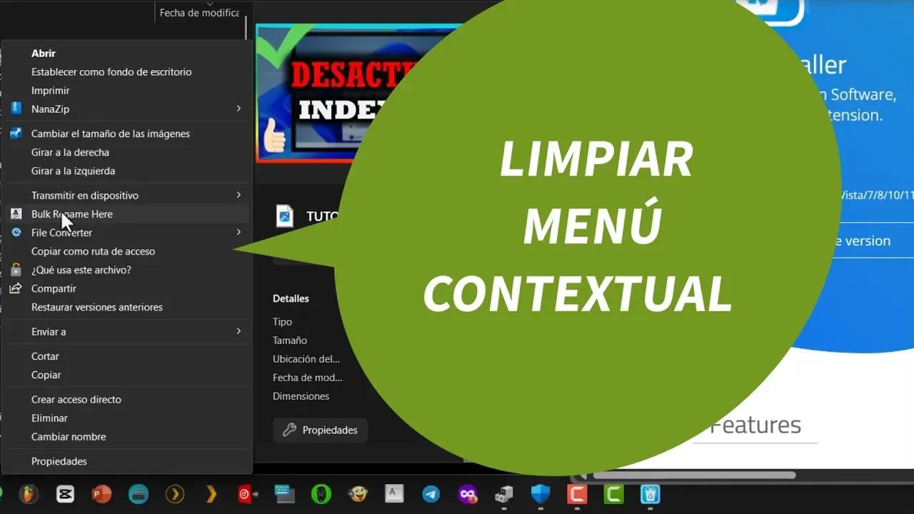 Elimina lo que sobra del menú contextual de Windows 11 fácil y rápido.