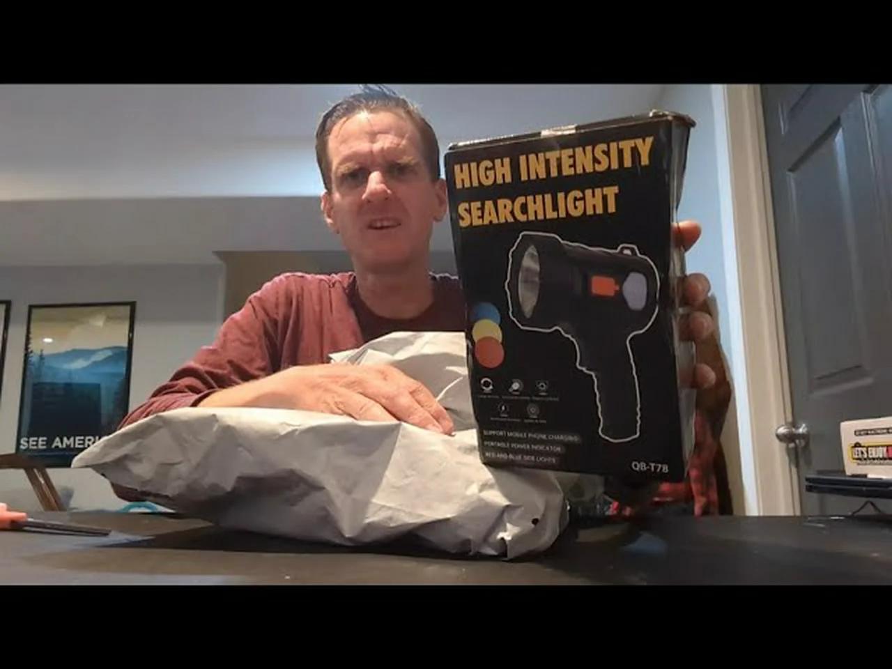 Temu Rechargeable Spotlight #spotlight #flashlight #review