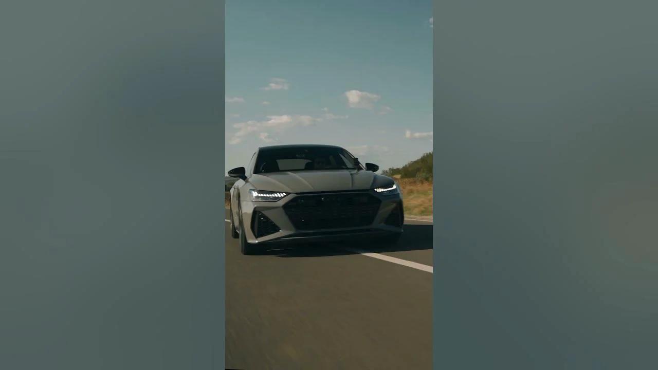 Cinematic Footage Of The Audi Rs7 On The Road Front Design Looking Sharp