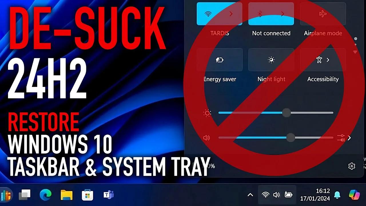 Bring the Windows 10 Taskbar & System Tray BACK in Windows 11 24H2