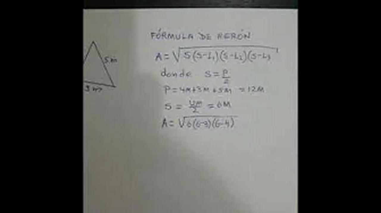 Formula de Heron para calcular el área de un triangulo conocidos sus ...