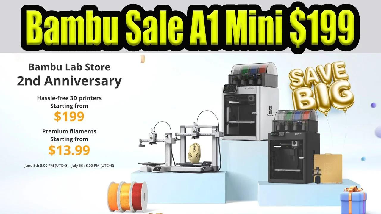 Bambu Lab 3D Printer Sale - A1 Mini $199 Incredible Deal!