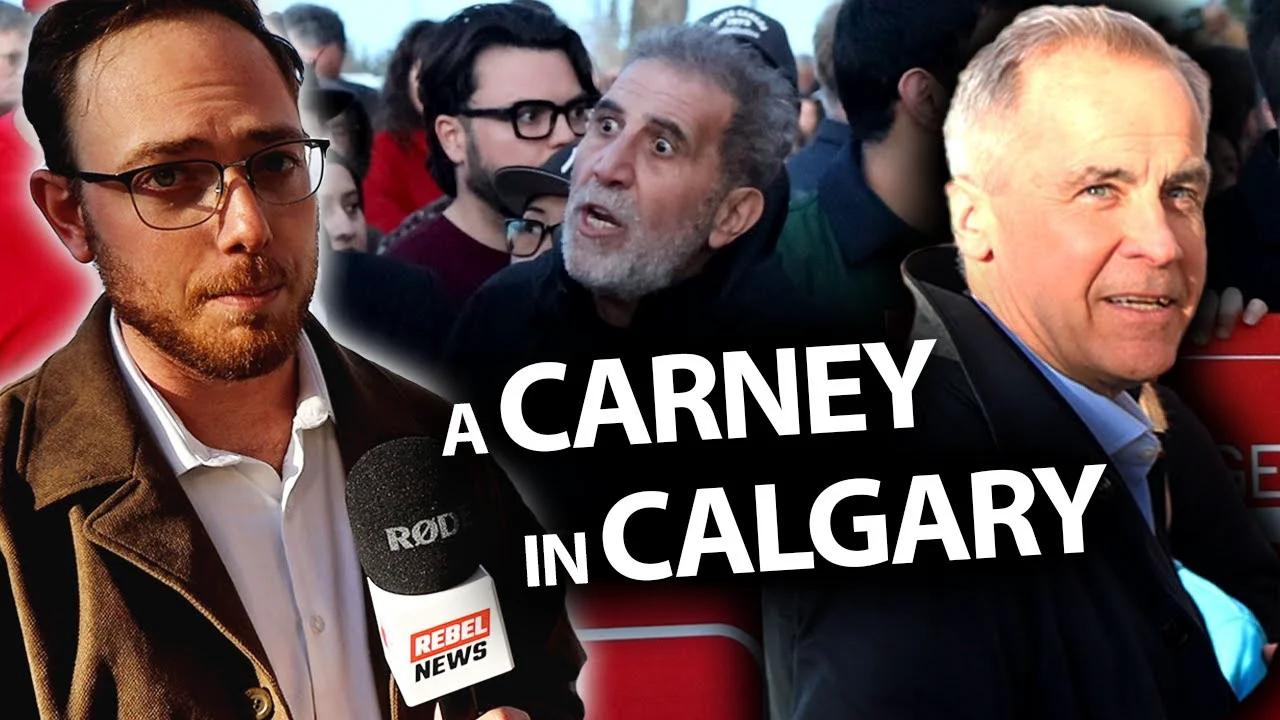Mark Carney campaigns in Calgary, ignores protest group, abandons voters