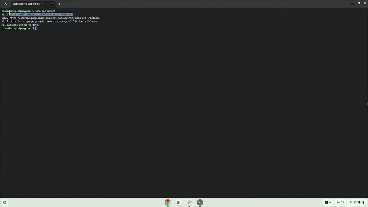How to upgrade the Linux container to Debian 13 on a Chromebook