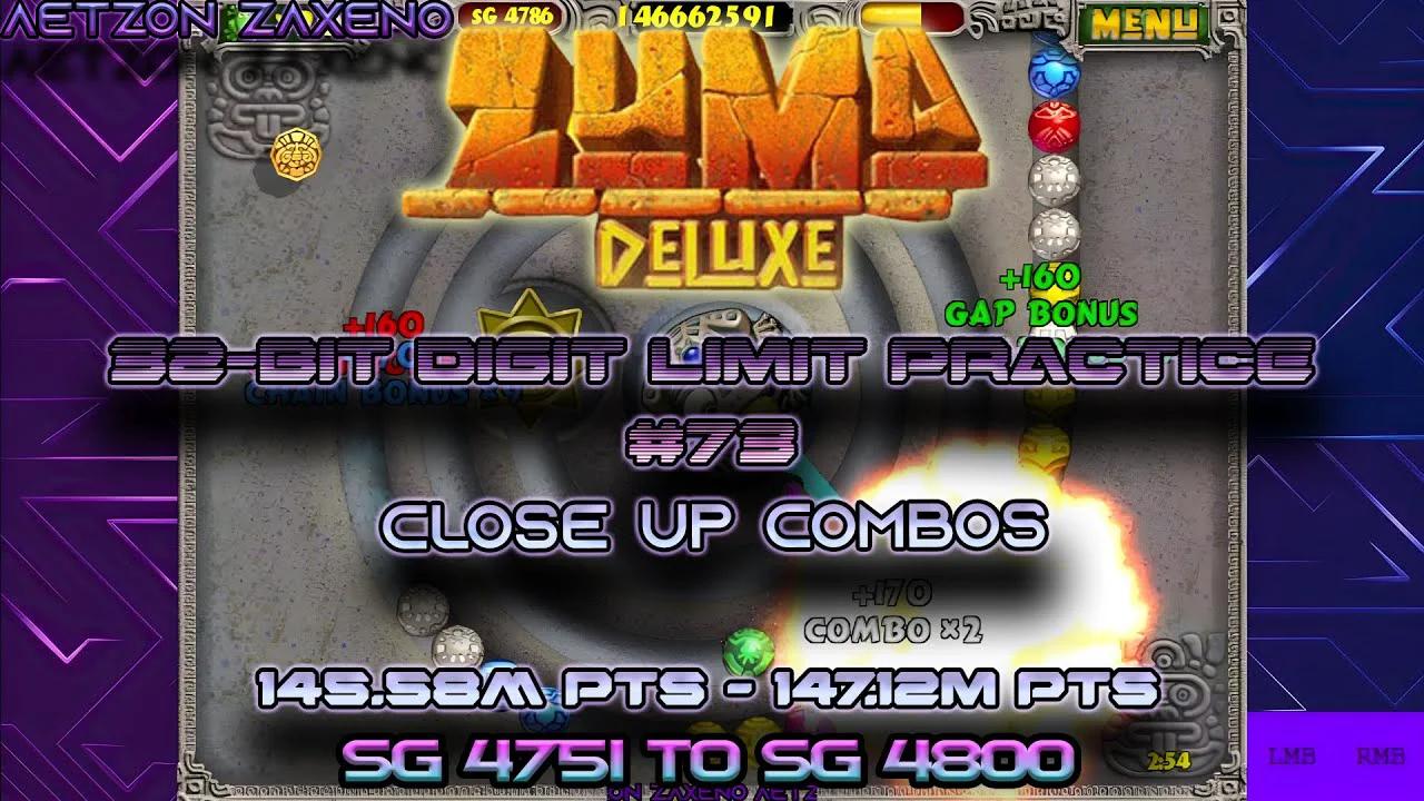 Zuma Deluxe | 32-Bit Digit Limit Practice #73 - Close Up Combos