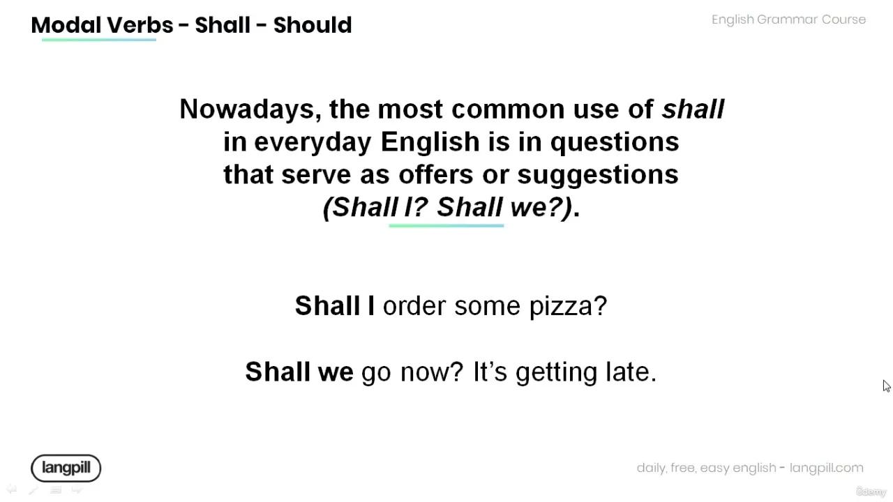 001 Learn it! Modal Verb Shall, Should