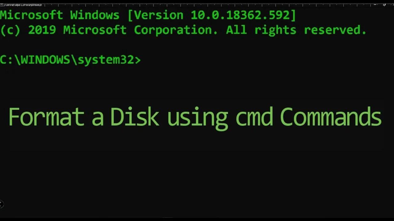 Format a USB drive Using cmd Commands