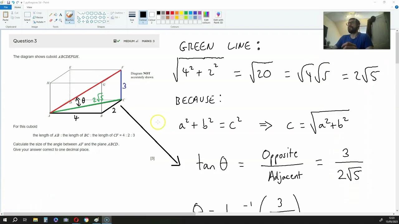 Find Angle - How to Solve Basic Pythagoras 3D Problem - GCSE Maths # ...