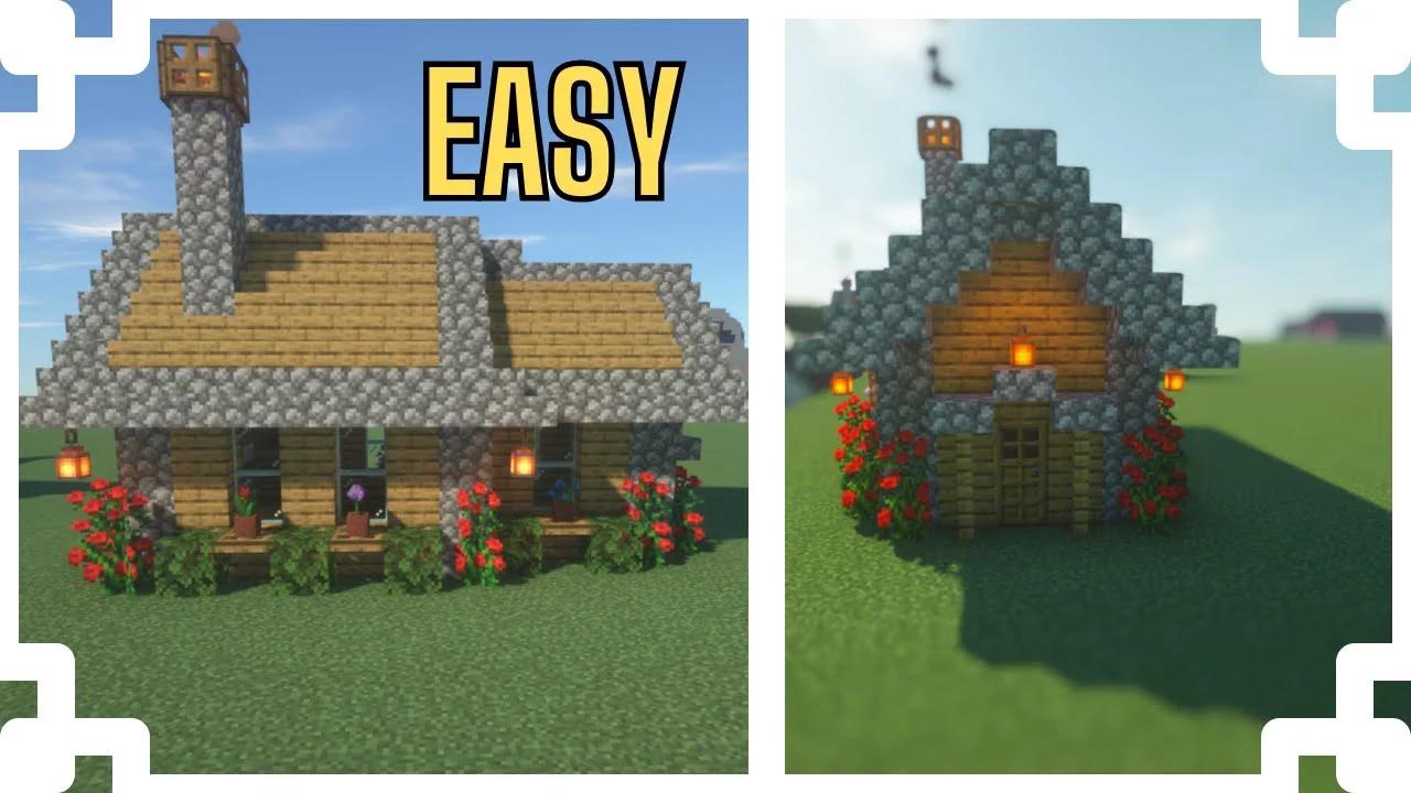 How To Build A Oak And Cobblestone Survival Starter House | Minecraft ...