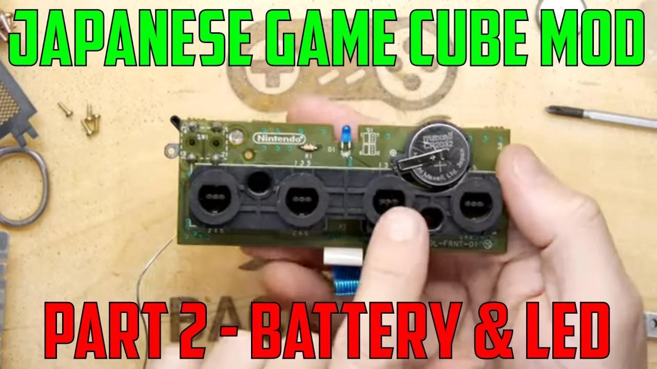 Japanese Gamecube Modification Project Part 2 - Battery & LED