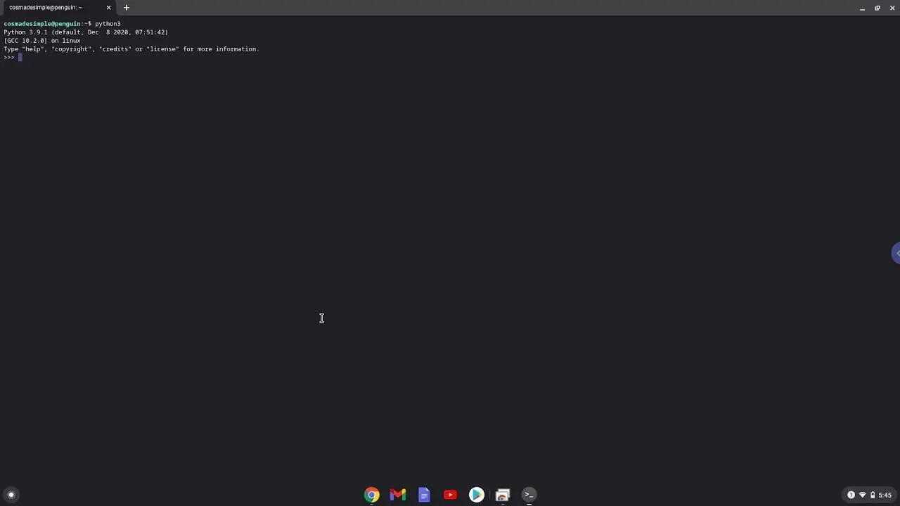 How to install Python 3.9 on a Chromebook