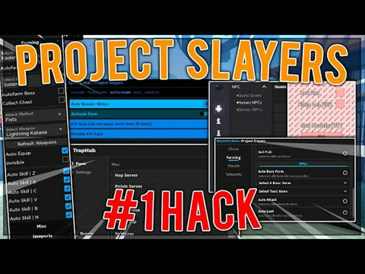 New Project Slayers Hack Script 👺 6 Guis Ininite Spins Best Auto Farms And More Pastebin