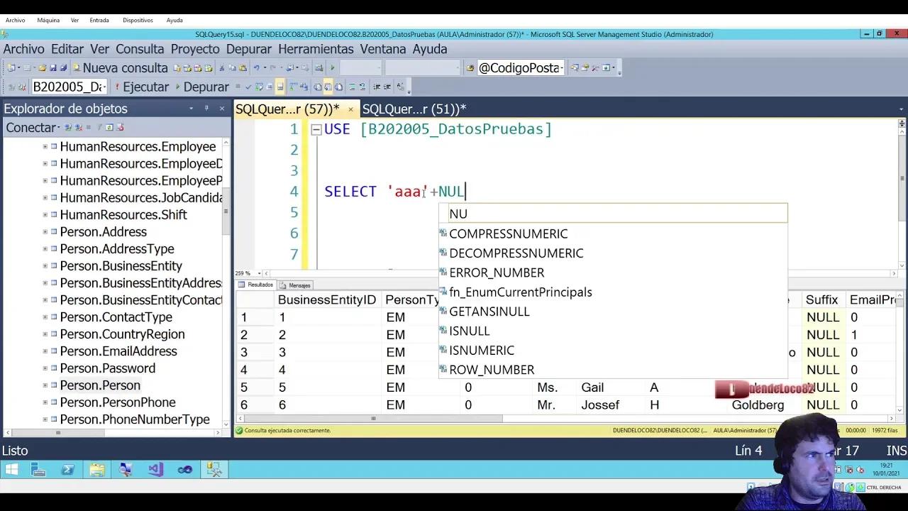 SQL Que es el NULL como usar ISNULL