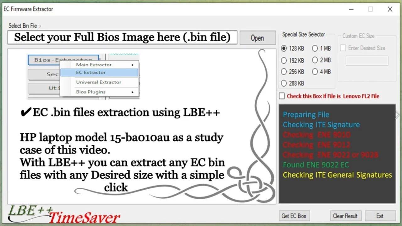 EC files extraction From Full Bios Image with one click from LBE++, HP laptop 15-ba010au case🖐📌🎯😎📌🎈💡