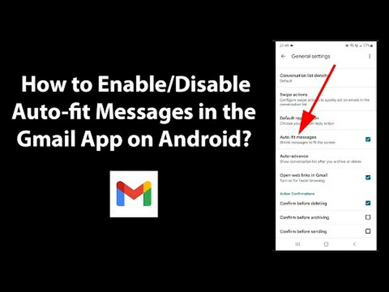 How to Enable/Disable Auto-fit Messages in the Gmail App on Android?